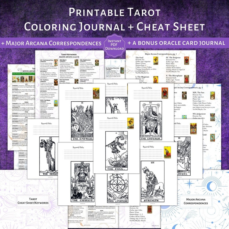 Rider Waite Tarot Cheat Sheet