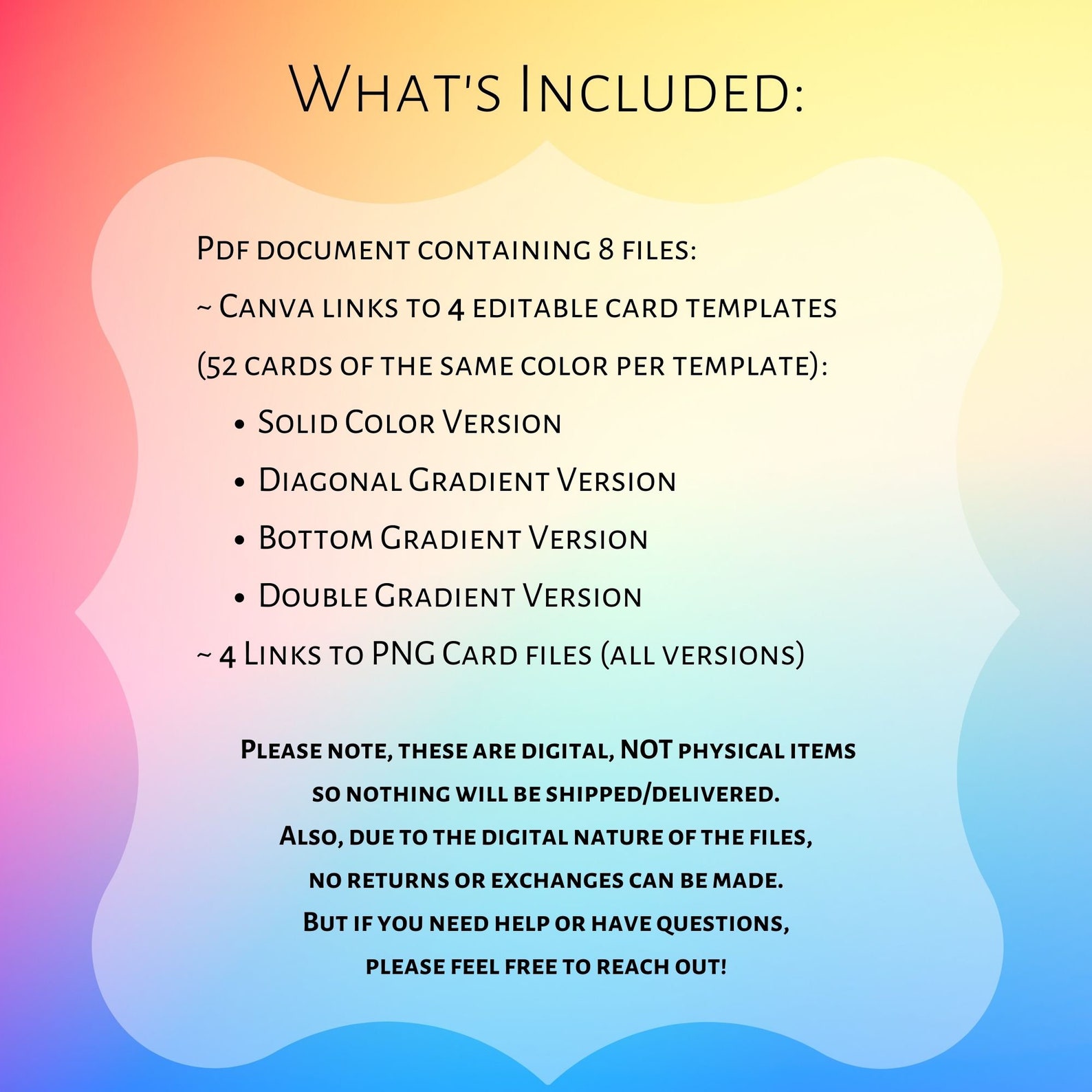 52 Editable Blank Gradient Pastel Cards | Canva Templates | Commercial ...