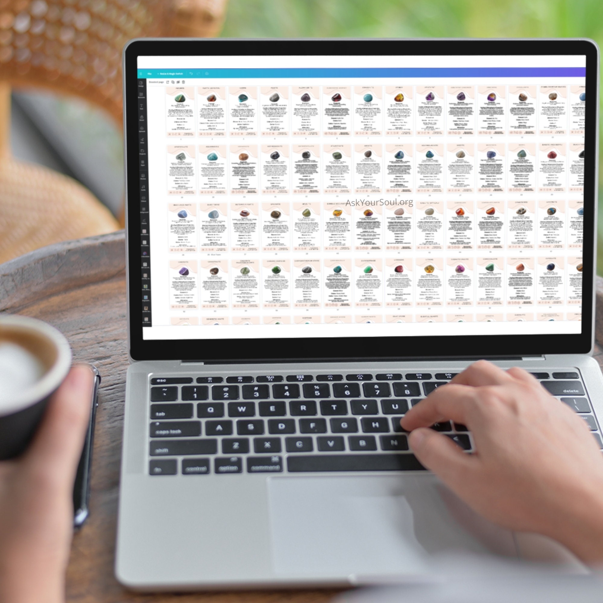 Editable Tumbled Gemstone and Crystal Meaning Cards, 3 Versions ...