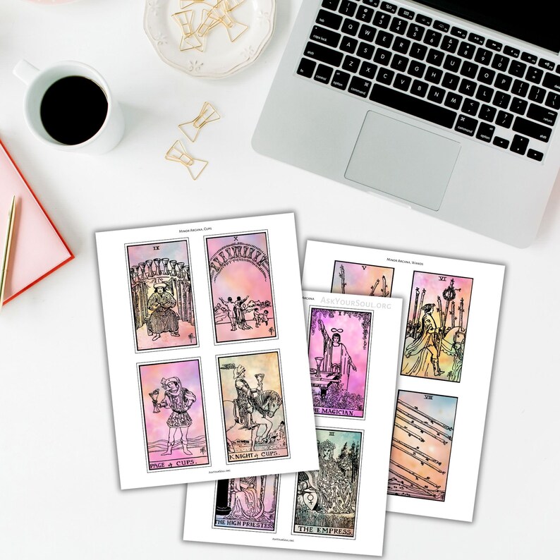 PRINTABLE Colorful Rider-waite Tarot Cards PDF Unique RWS Tarot Deck ...