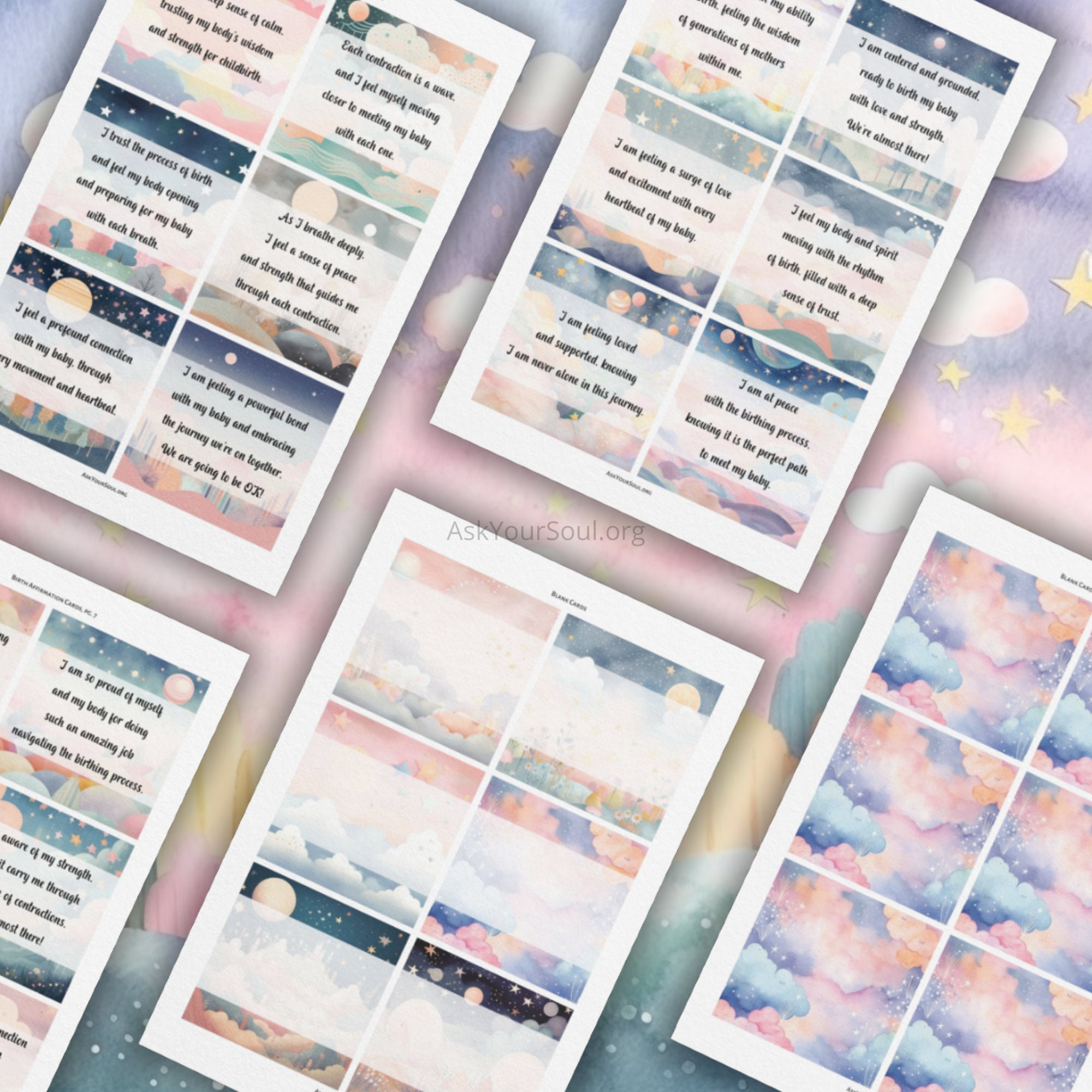 66 PRINTABLE Birth Affirmation Cards Square Personal Use PDF ...