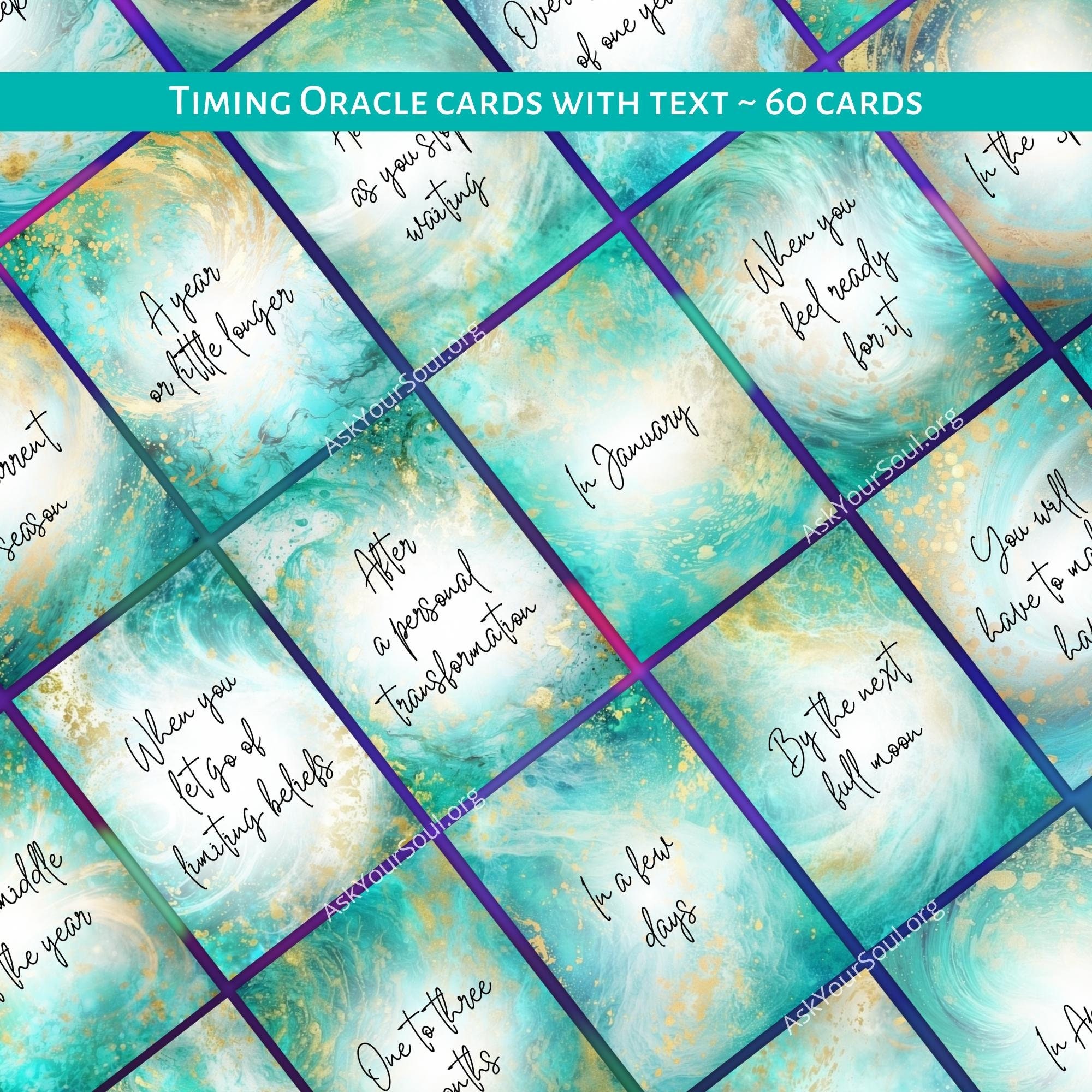 Editable Timing Oracle Cards Canva Template Commercial & Personal Use ...