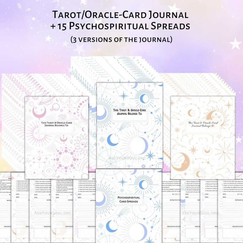 PRINTABLE Tarot Bundle | Psychospiritual Spreads | Tarot Cheat Sheet | Correspondences | Tarot ...