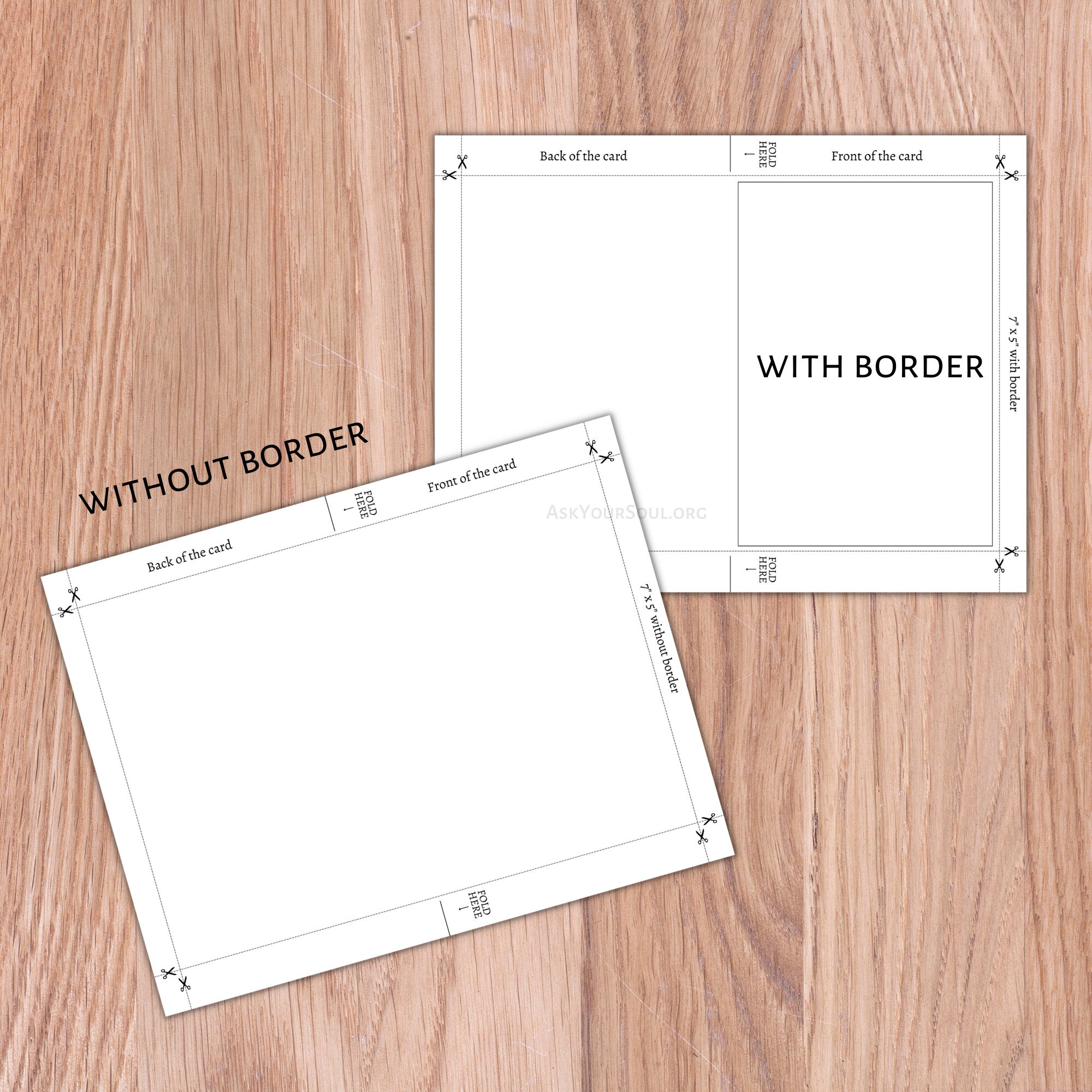 Editable Card Templates 7x5 and 6x4 vertical, Border & No Border ...