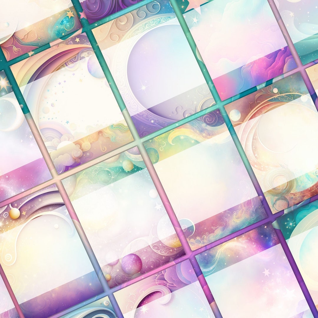 50 Editable & Printable Blank Celestial Fantasy Cards Canva Template ...