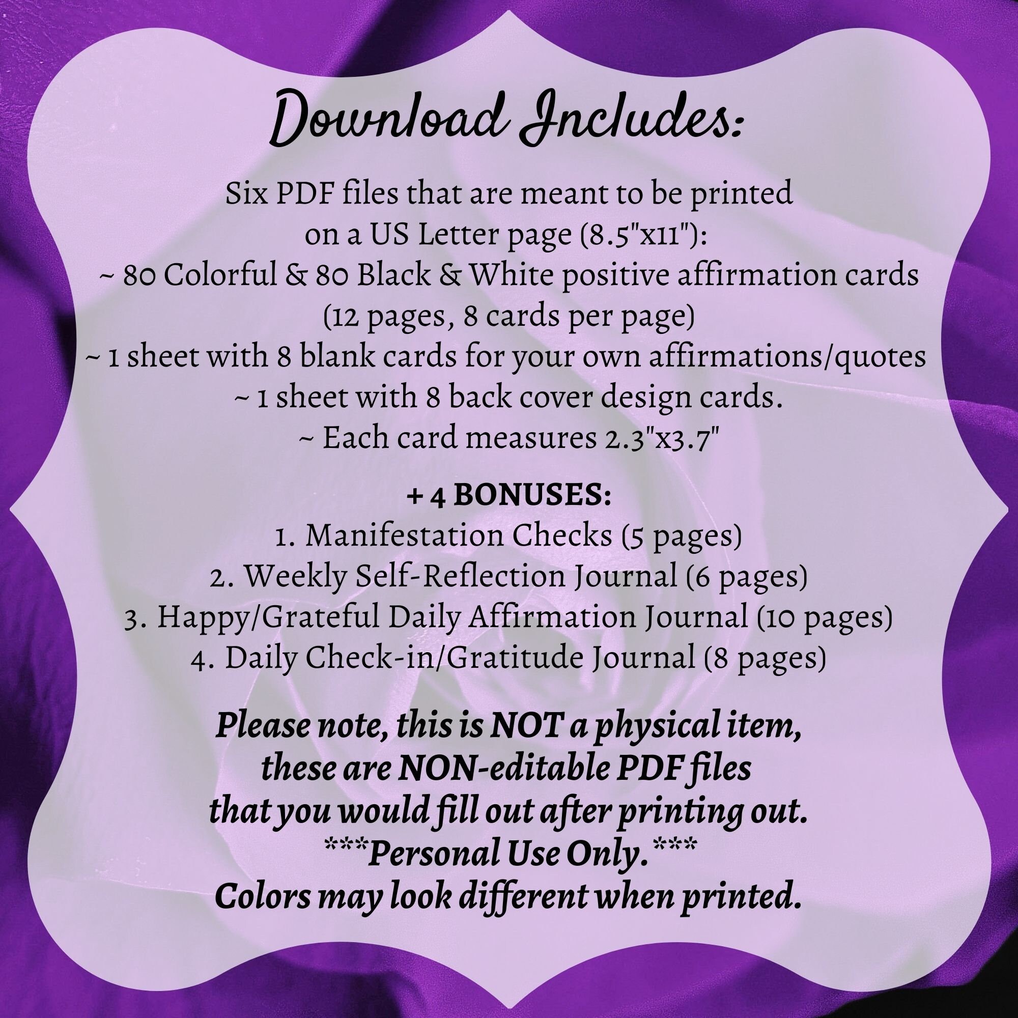 PRINTABLE Affirmation Cards Bundle Self-concept Affirmations ...