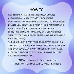 PRINTABLE Rider-waite Tarot Cards (black & White)| Printable Card Deck ...