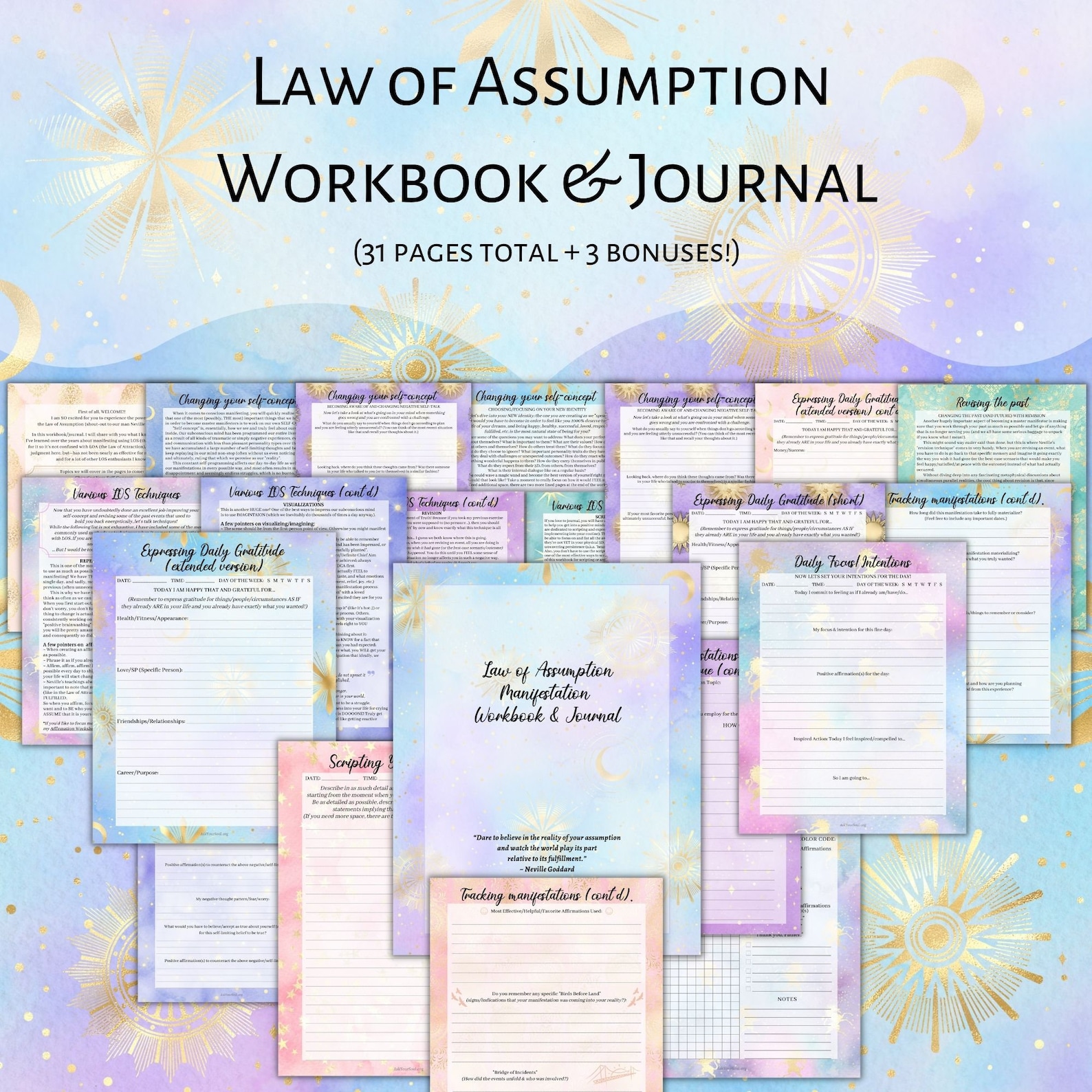 Law of Assumption PRINTABLE Workbook & Journal Colorful Reality ...