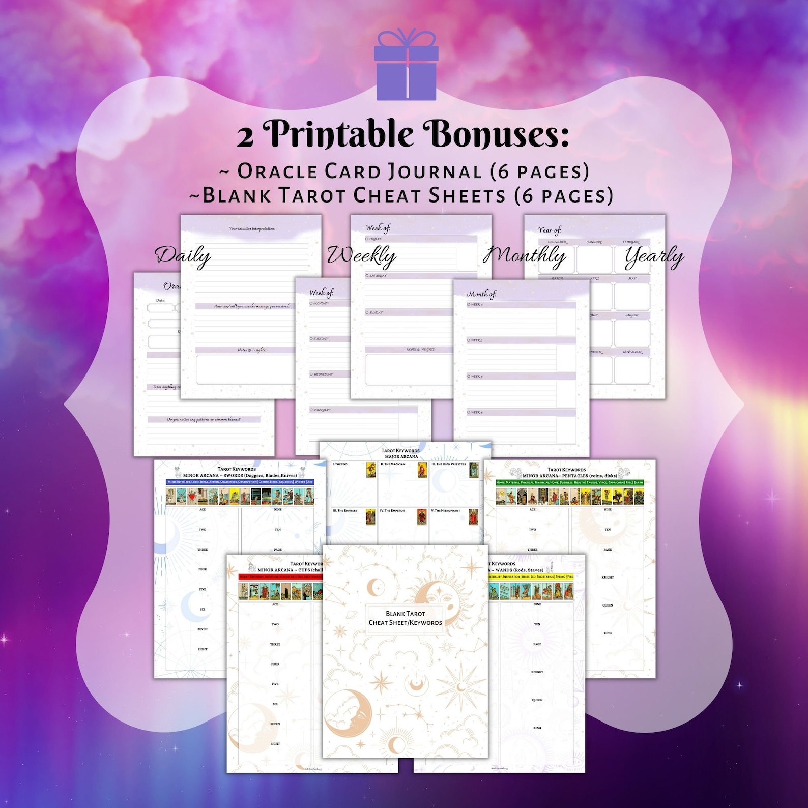 PRINTABLE Mega Tarot Bundle Rider-waite Tarot Card Decks PDF Beginner Tarot Bundle Back Covers ...