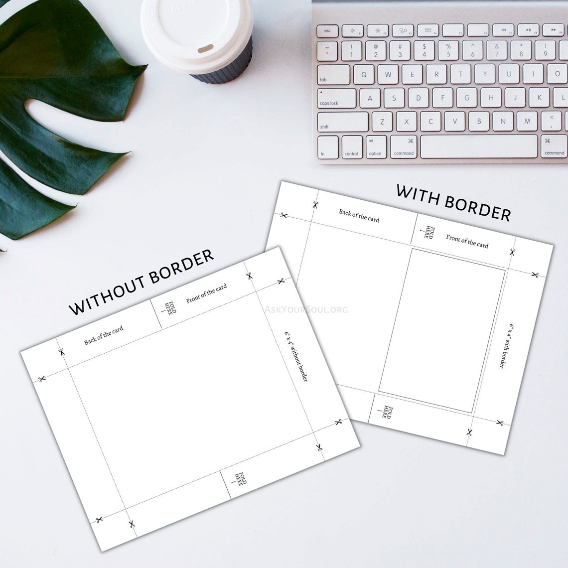 Editable Card Templates 7x5 and 6x4 vertical, Border & No Border ...