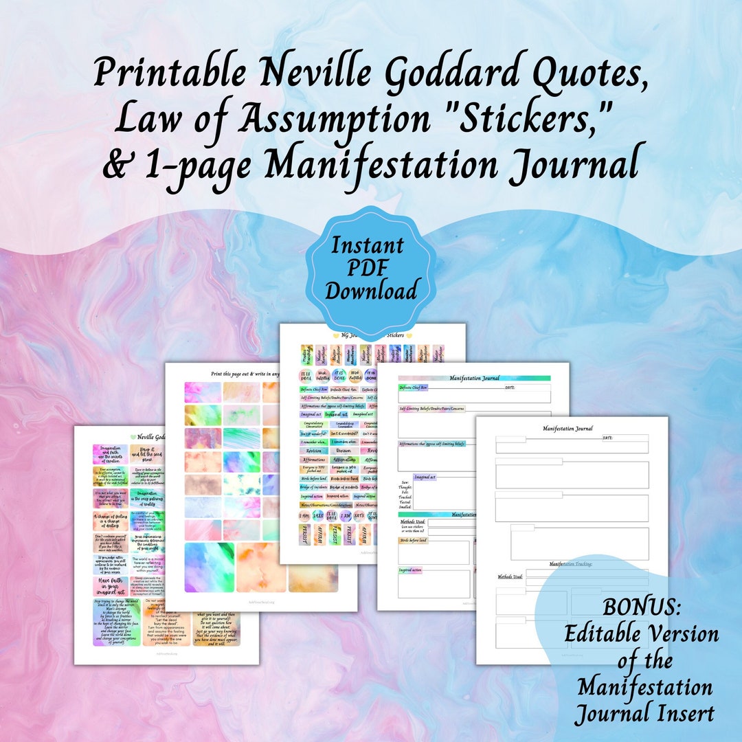 Neville Goddard PRINTABLE Quotes | Manifestation Journal Watercolor ...