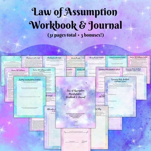 Law of Assumption PRINTABLE Workbook & Journal Galaxy Background ...