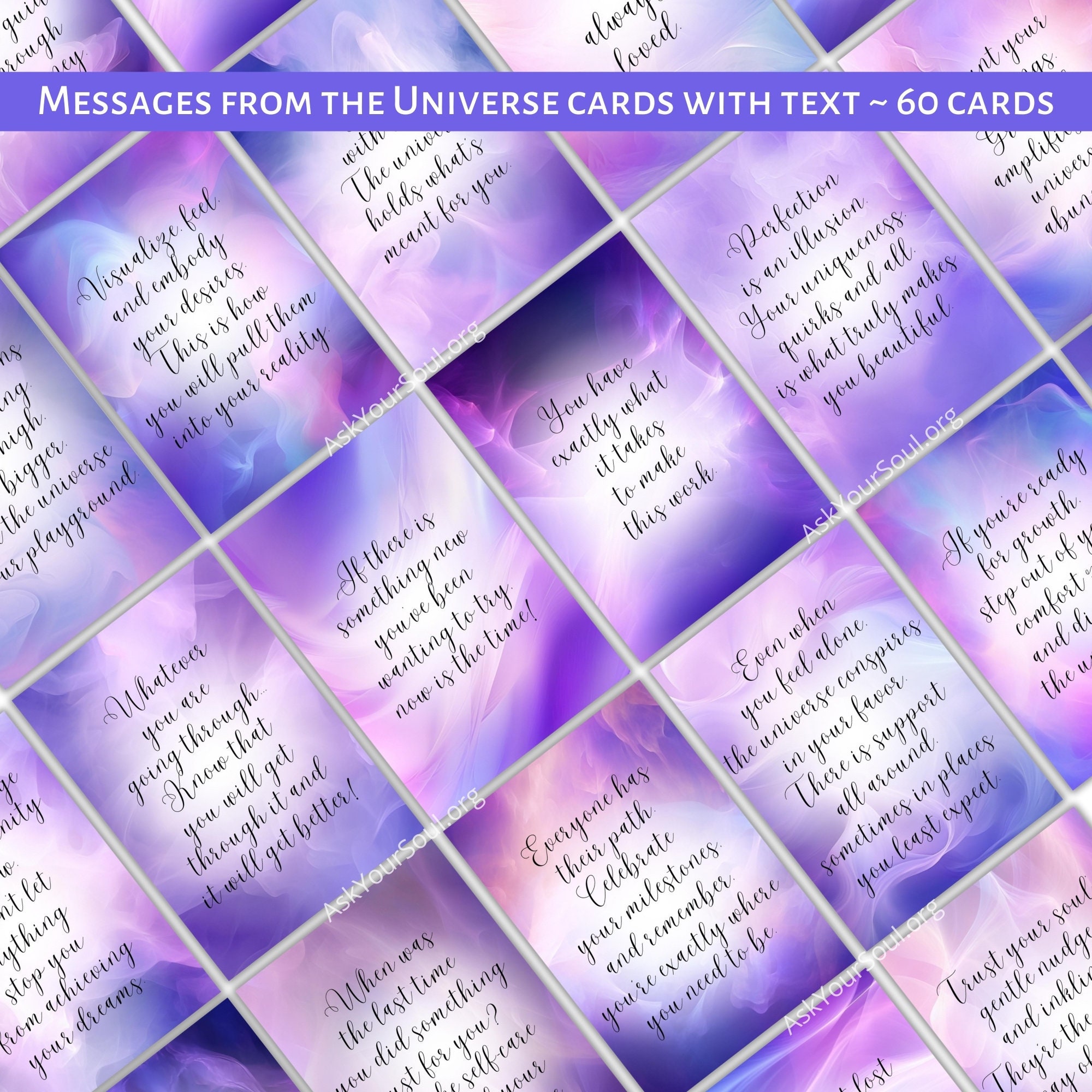Editable Messages From the Universe Cards Canva Template Commercial and ...