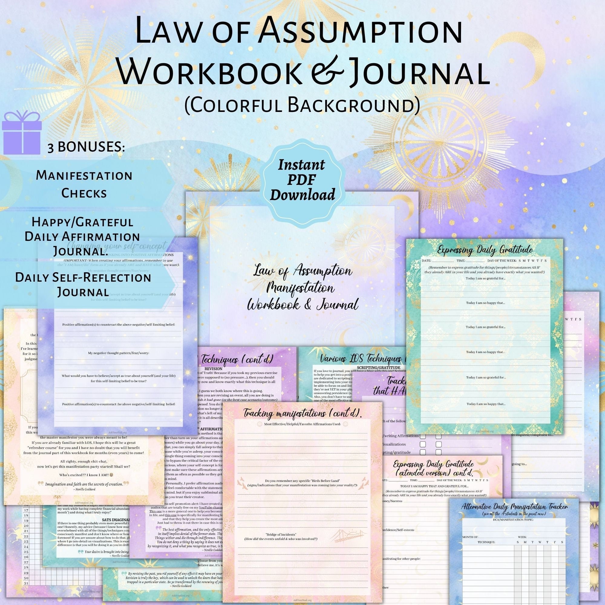 Law of Assumption PRINTABLE Workbook & Journal Colorful Reality ...