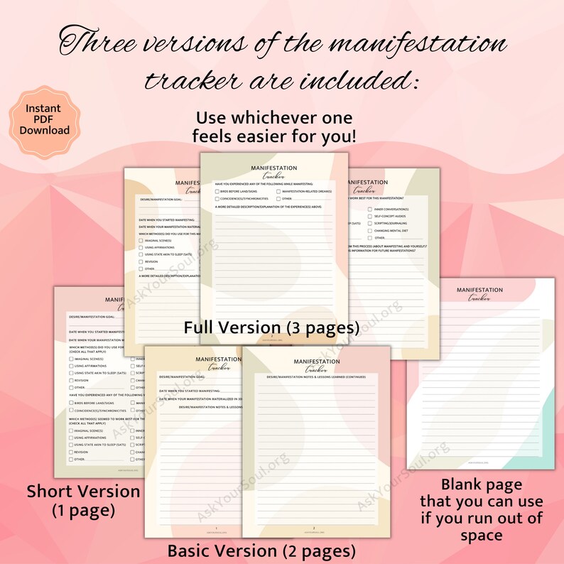 PRINTABLE Law of Assumption Manifestation Tracker Manifestation Journal ...