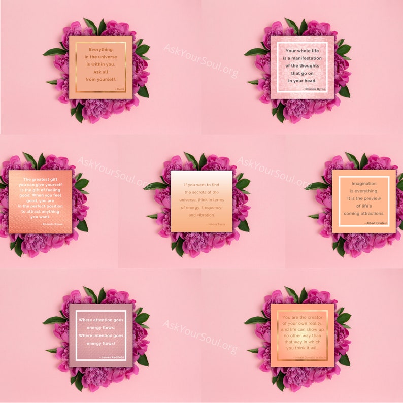 50 Editable Manifesting Quote Cards Personal & Commercial Use Instagram ...