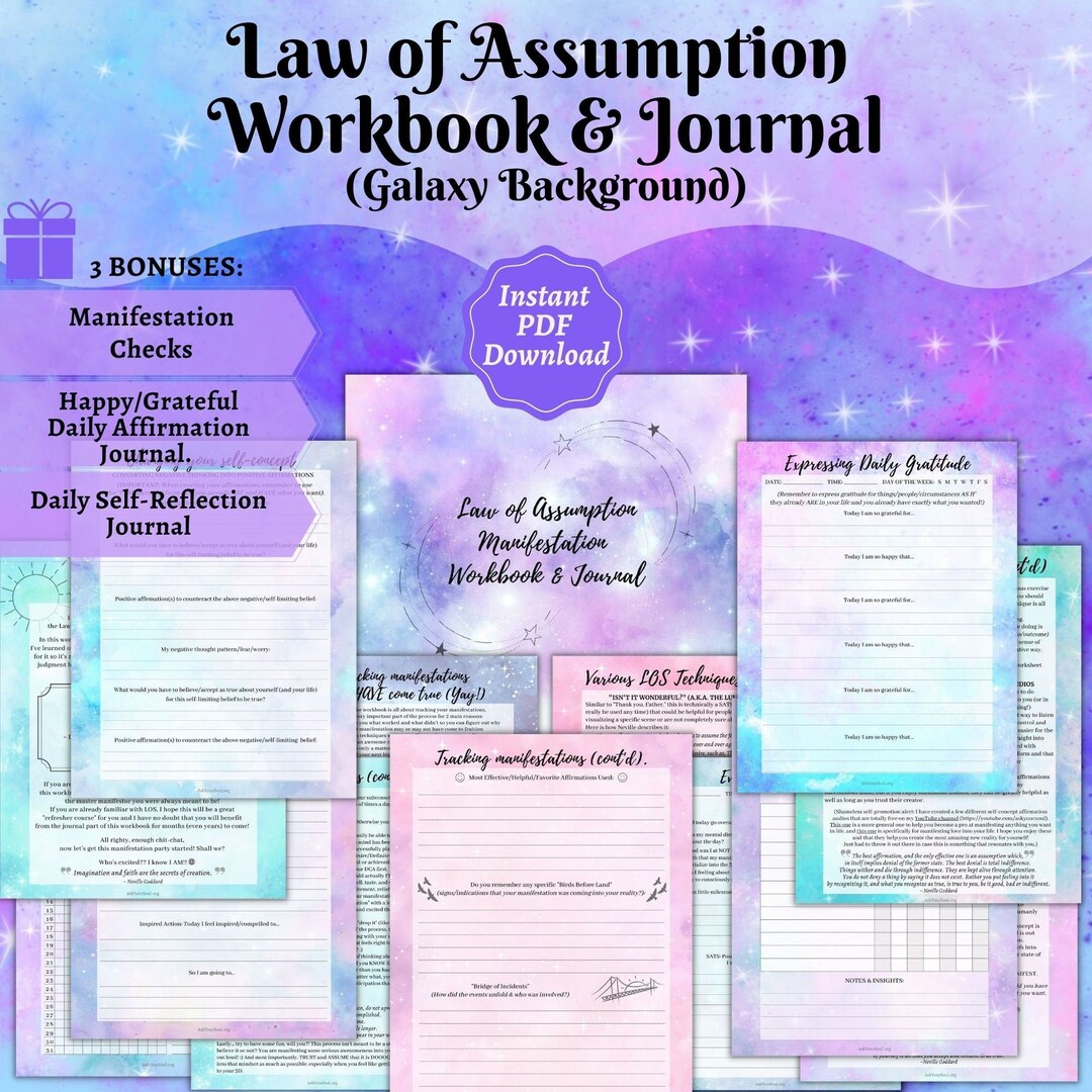 Law of Assumption PRINTABLE Workbook & Journal Galaxy - Etsy