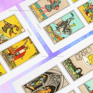 PRINTABLE Rider-waite Tarot Cards (color and Black & White) | Printable ...