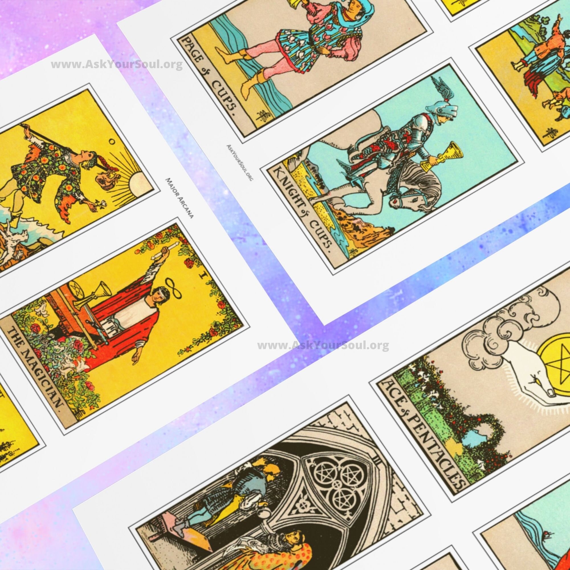 PRINTABLE Rider-waite Tarot Cards (color and Black & White) | Printable ...
