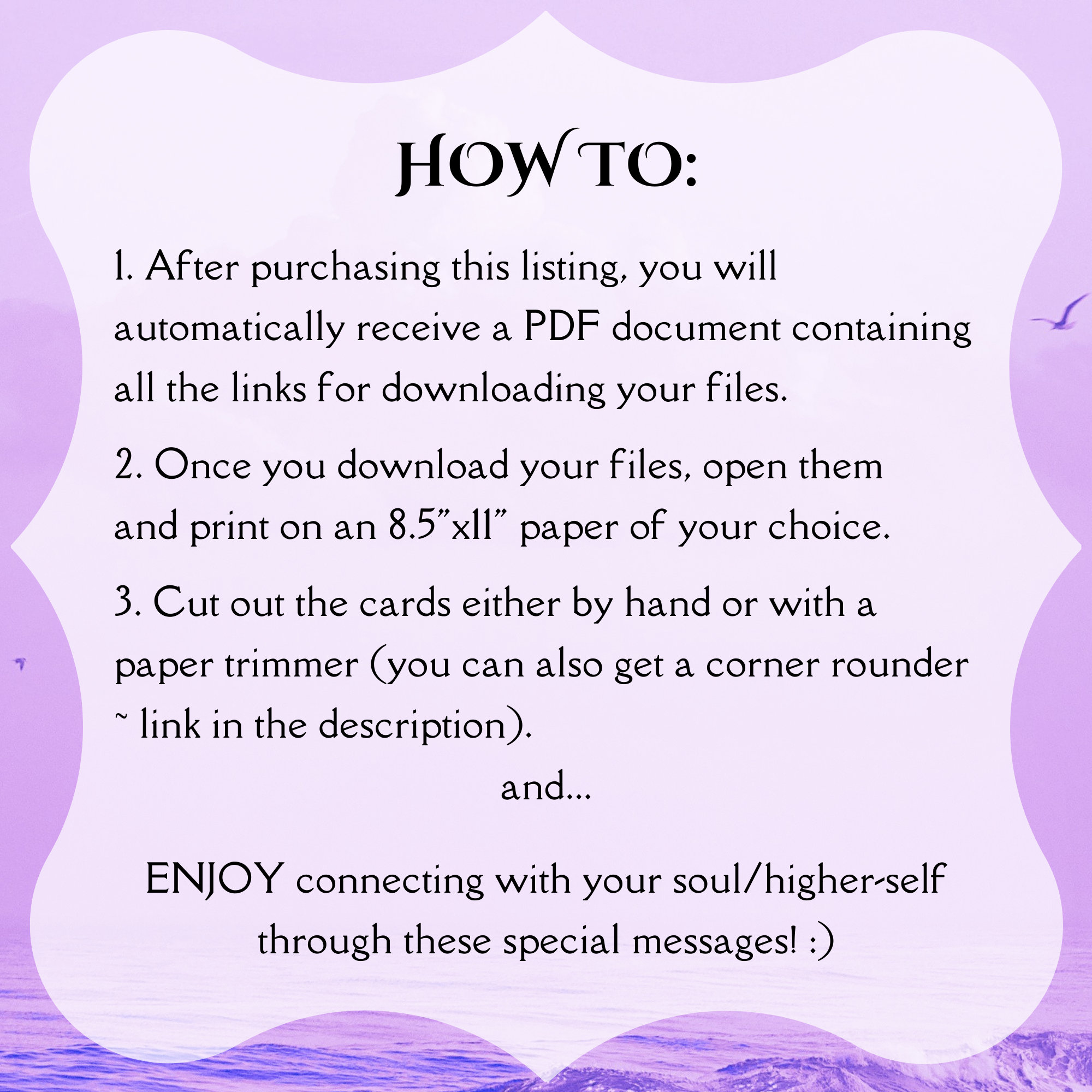 PRINTABLE Ask Your Soul Message Cards large Oracle Card - Etsy