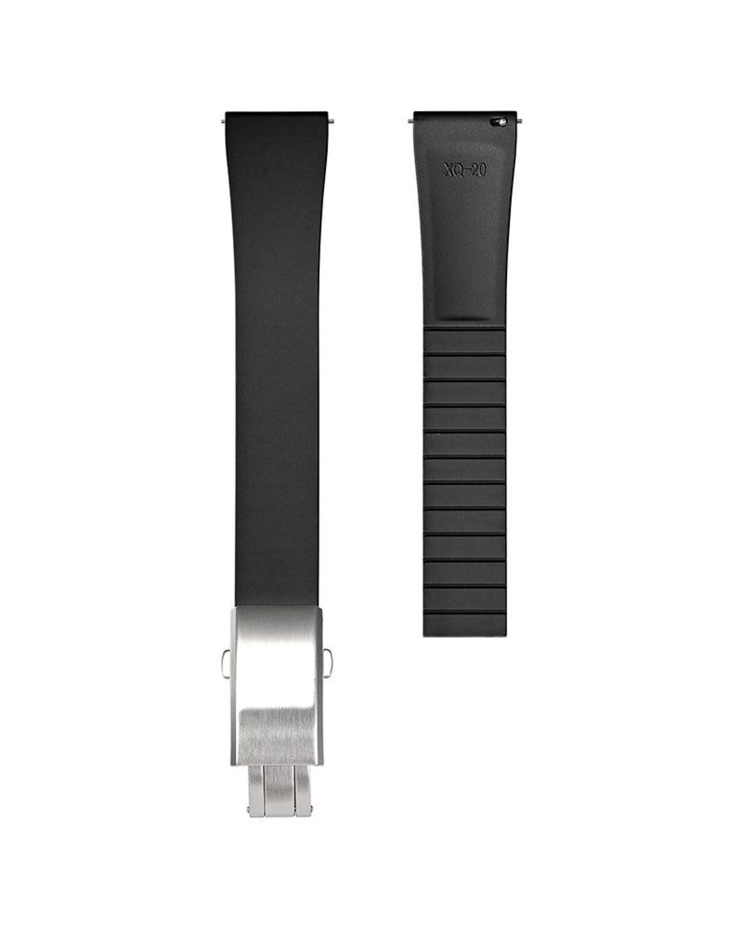 FKM Rubber Watch Strap With 316L Steel Deployant Band Butterfly Clasp ...