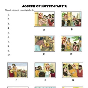 Genesis 42-50 Handouts - Etsy