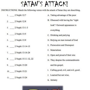 2 Nephi 11-25 Handouts magic Eye Satan's Attack - Etsy