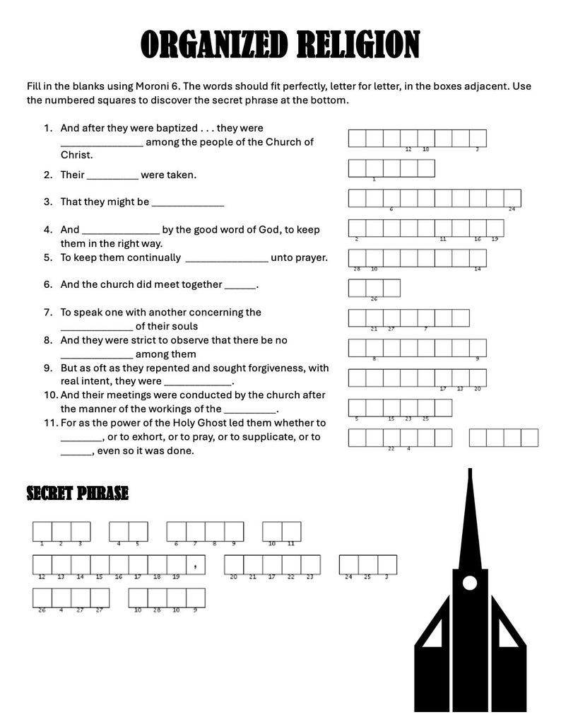 Moroni 1-6 Handouts - Etsy