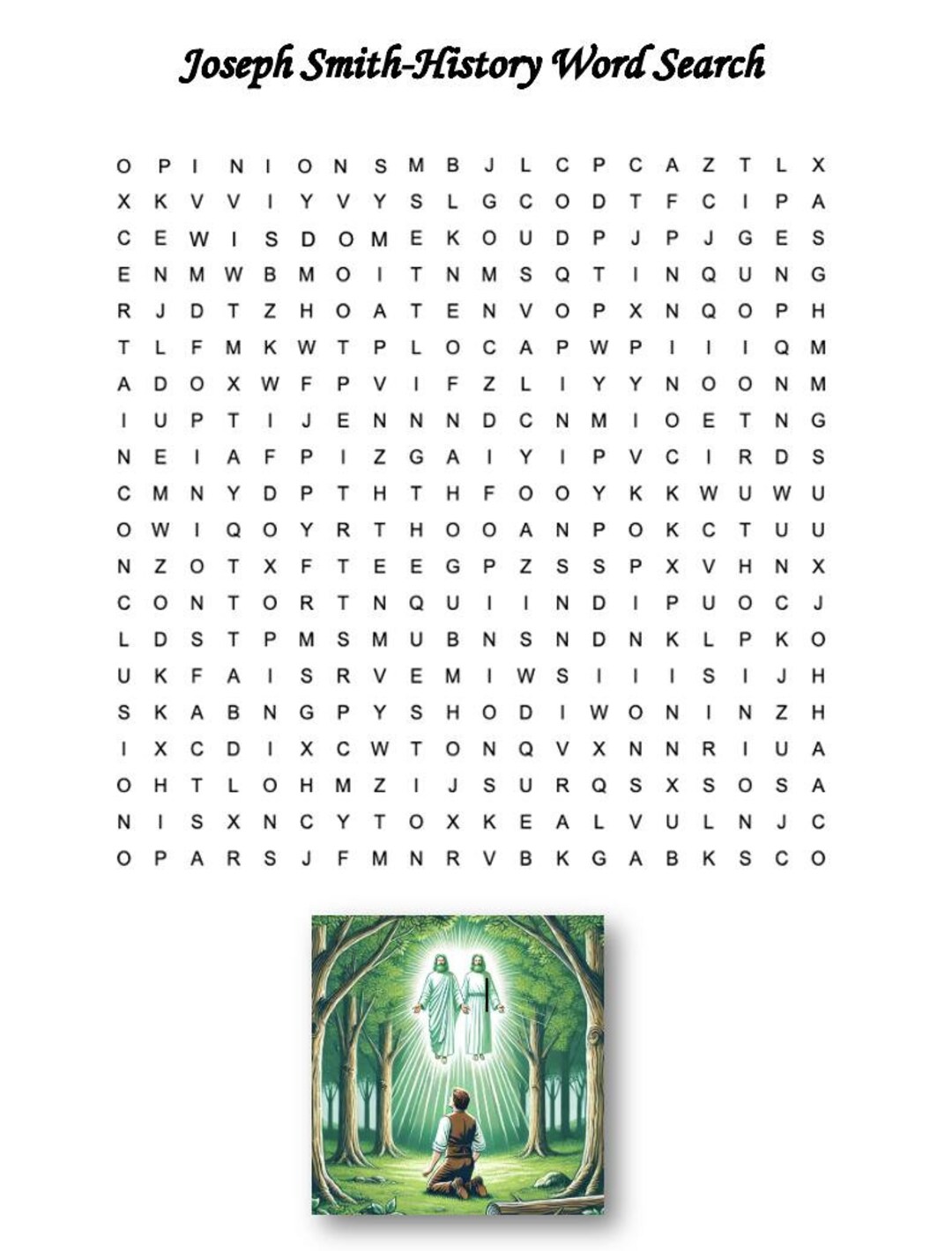 Joseph Smith-history 1:1-26 Handouts - Etsy