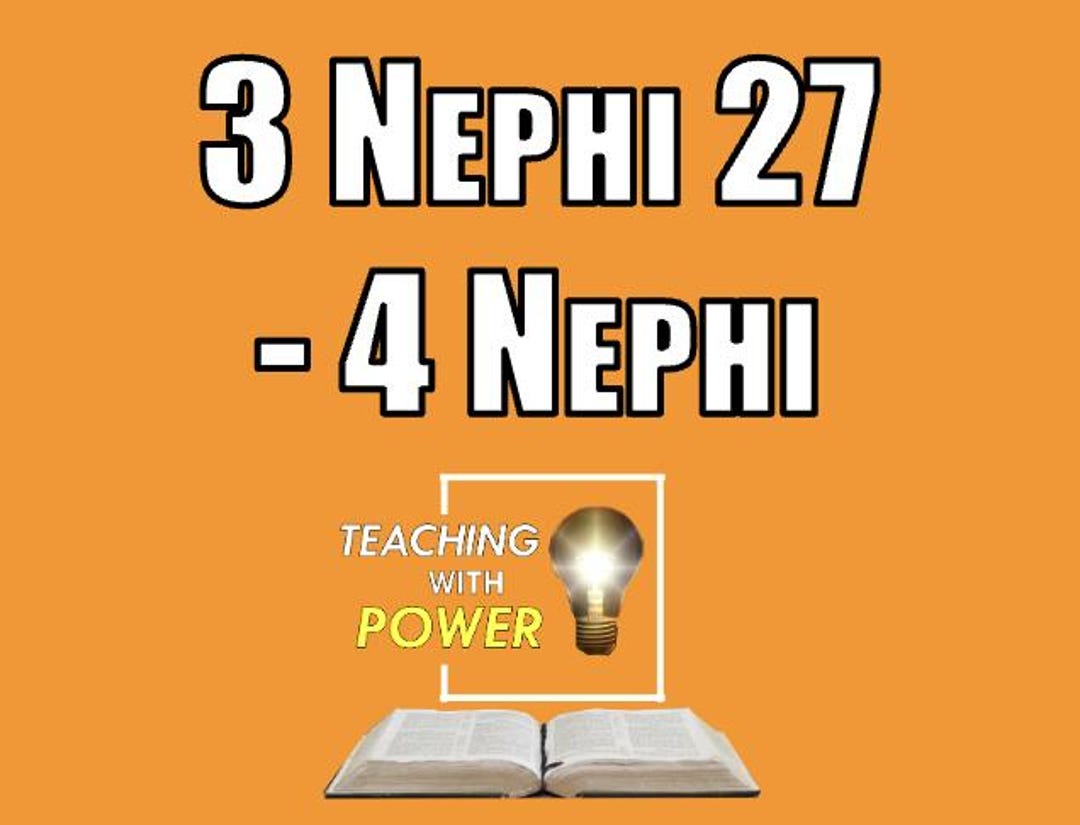 3 Nephi 27-4th Nephi Slides + Handouts - Etsy