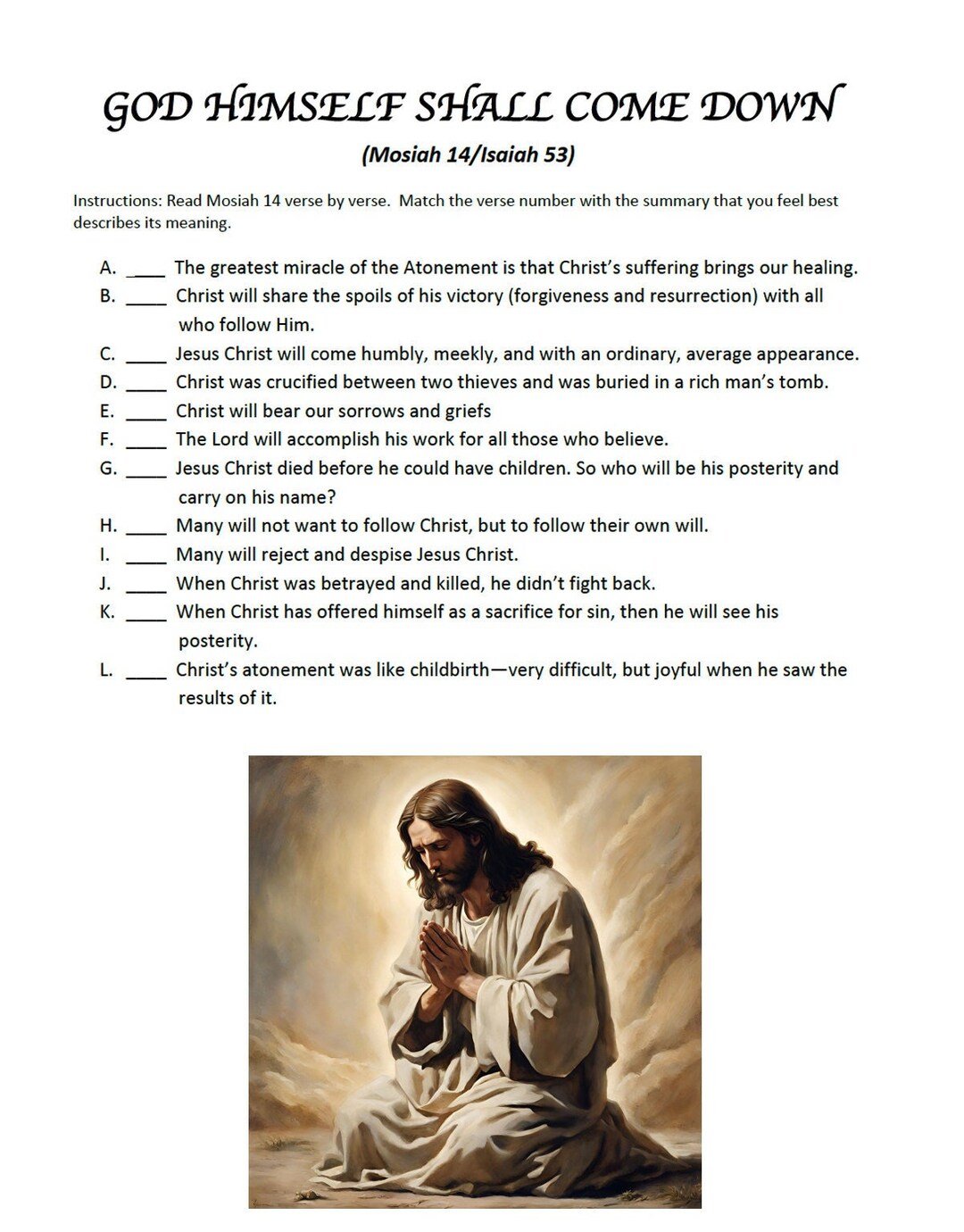 Mosiah 18-24 Handouts - Etsy