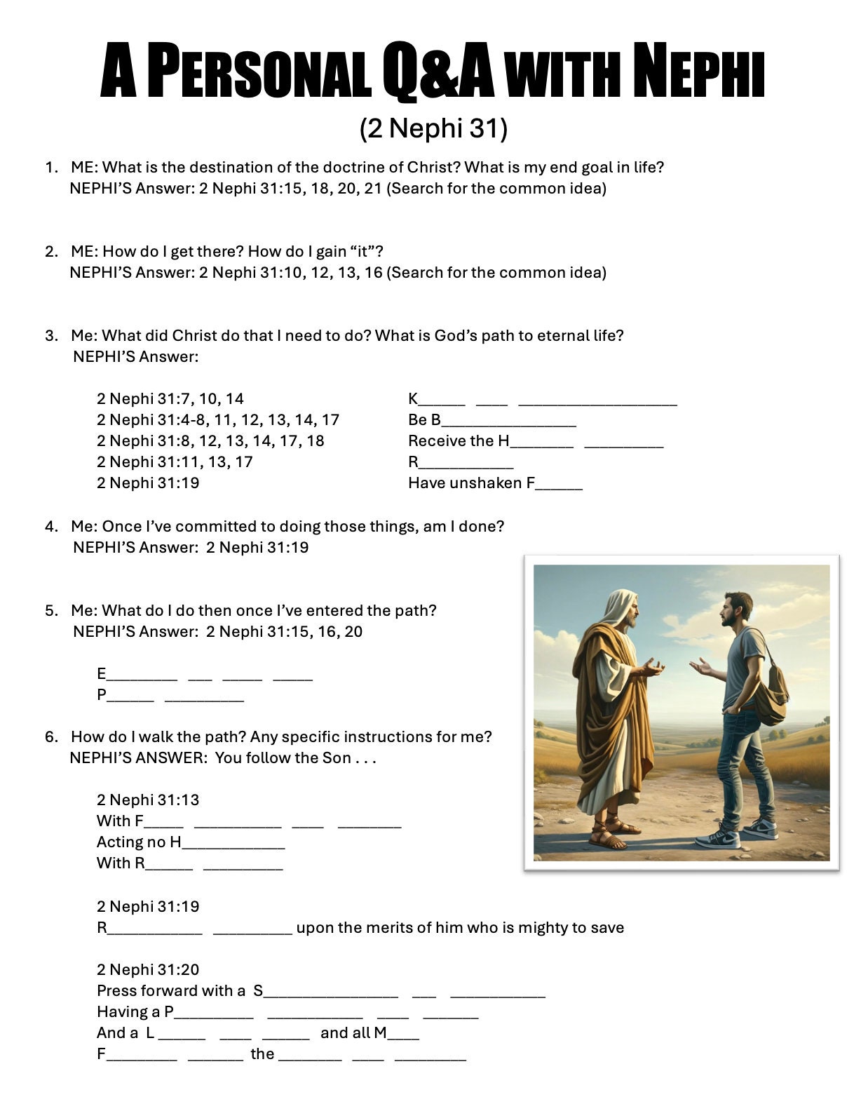 2 Nephi 31-33 Handouts - Etsy