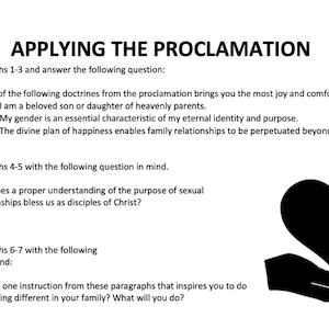 The Family:a Proclamation to the World Handouts Only - Etsy