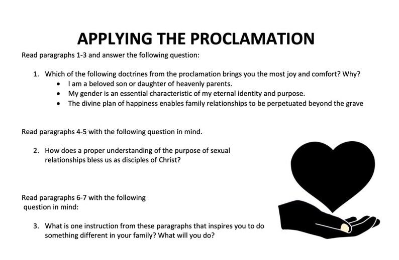 The Family:a Proclamation to the World Handouts Only - Etsy