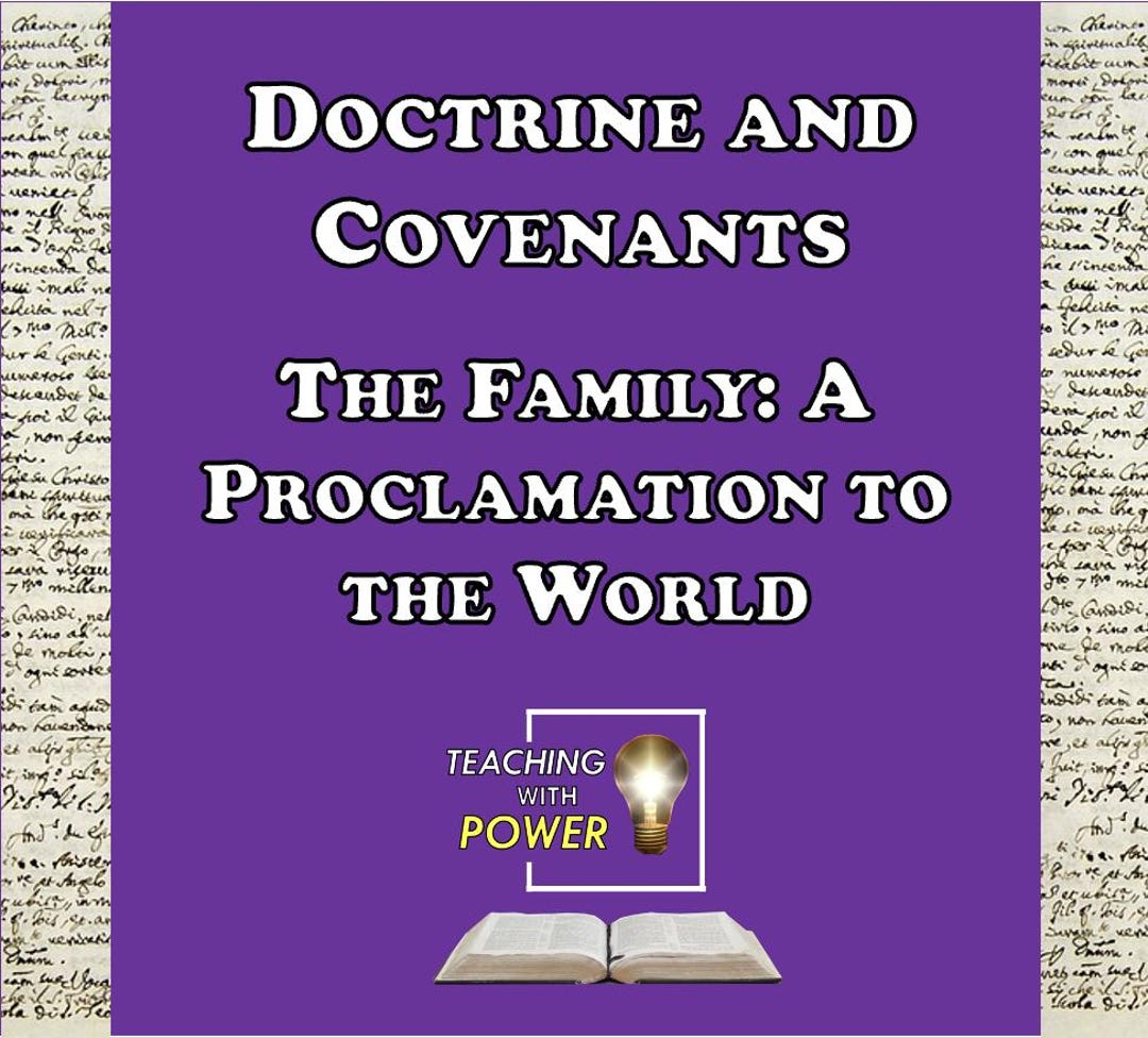 The Family: A Proclamation to the World Slides + Handouts - Etsy