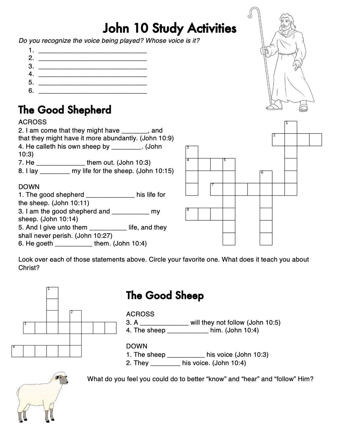 John 7-10 Handouts - Etsy