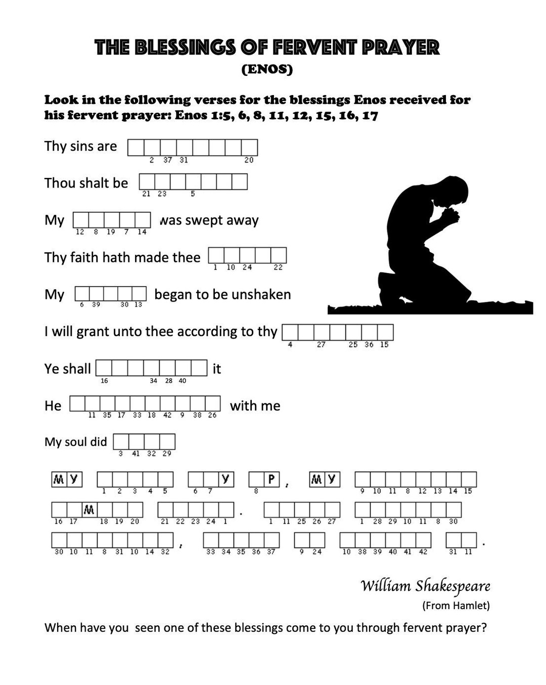 Enos, Jarom, Omni, Words of Mormon Handouts - Etsy