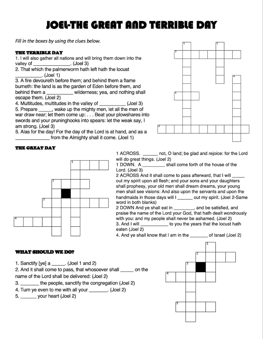 Hosea, Joel Handout - Etsy