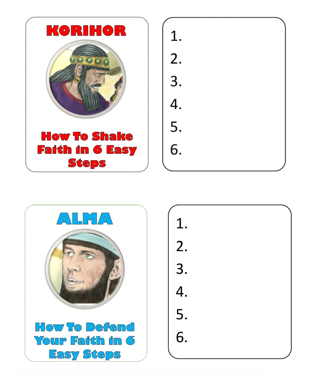 Alma 30-31 Handouts - Etsy