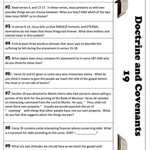 Doctrine & Covenants 19 Handouts - Etsy
