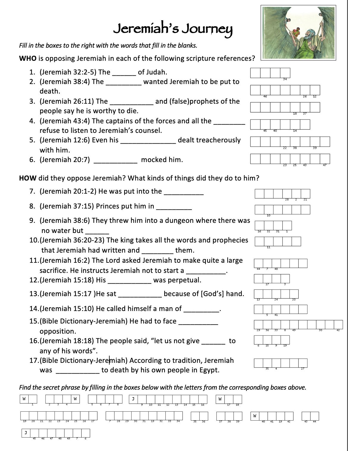 Jeremiah Part 1 Slides + Handouts - Etsy