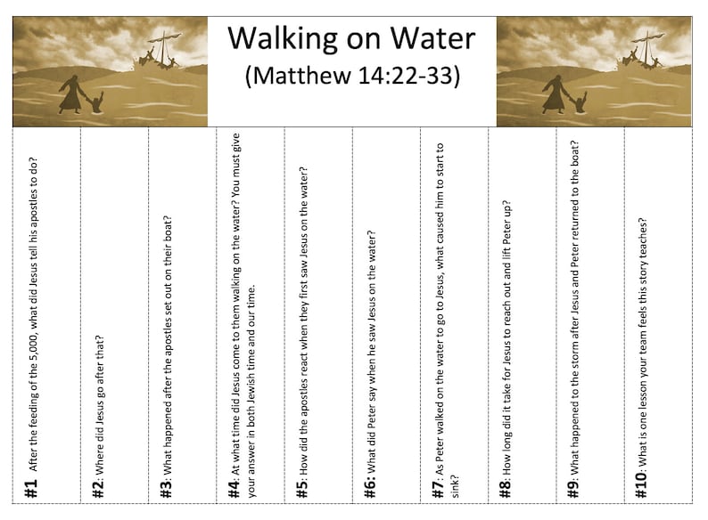 Matthew 14, Mark 6, John 5-6 Handouts - Etsy