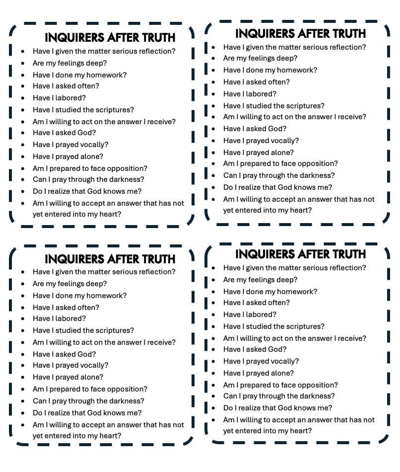 Joseph Smith-history 1:1-26 Handouts - Etsy