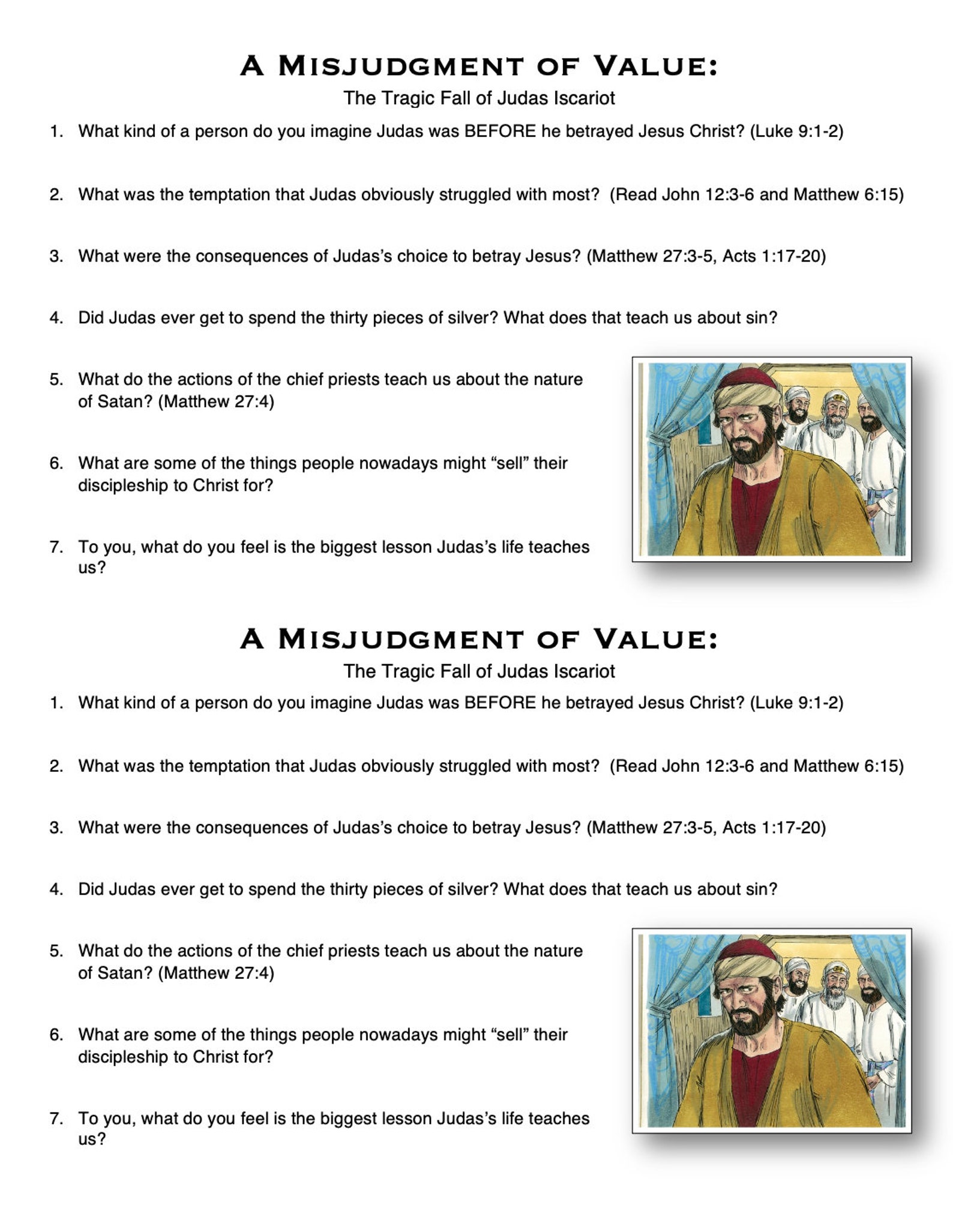 Luke 22, John 18 Handouts - Etsy