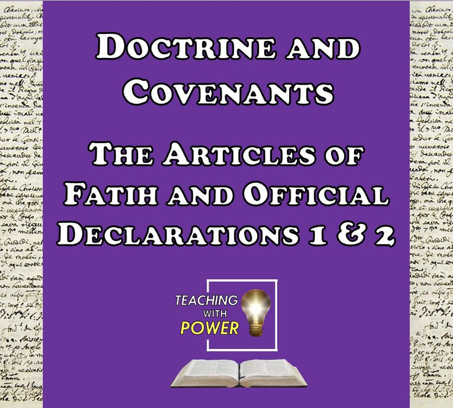 Articles of Faith, Official Declarations 1 & 2 Slides + Handouts - Etsy