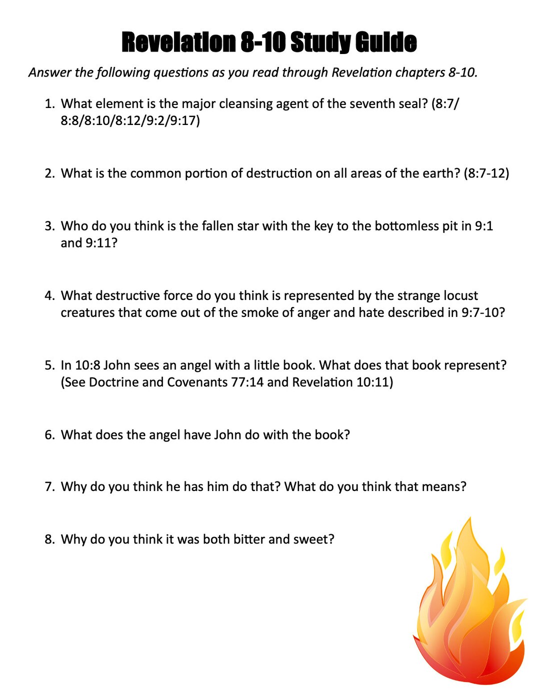 Revelation 7-12 Handouts - Etsy