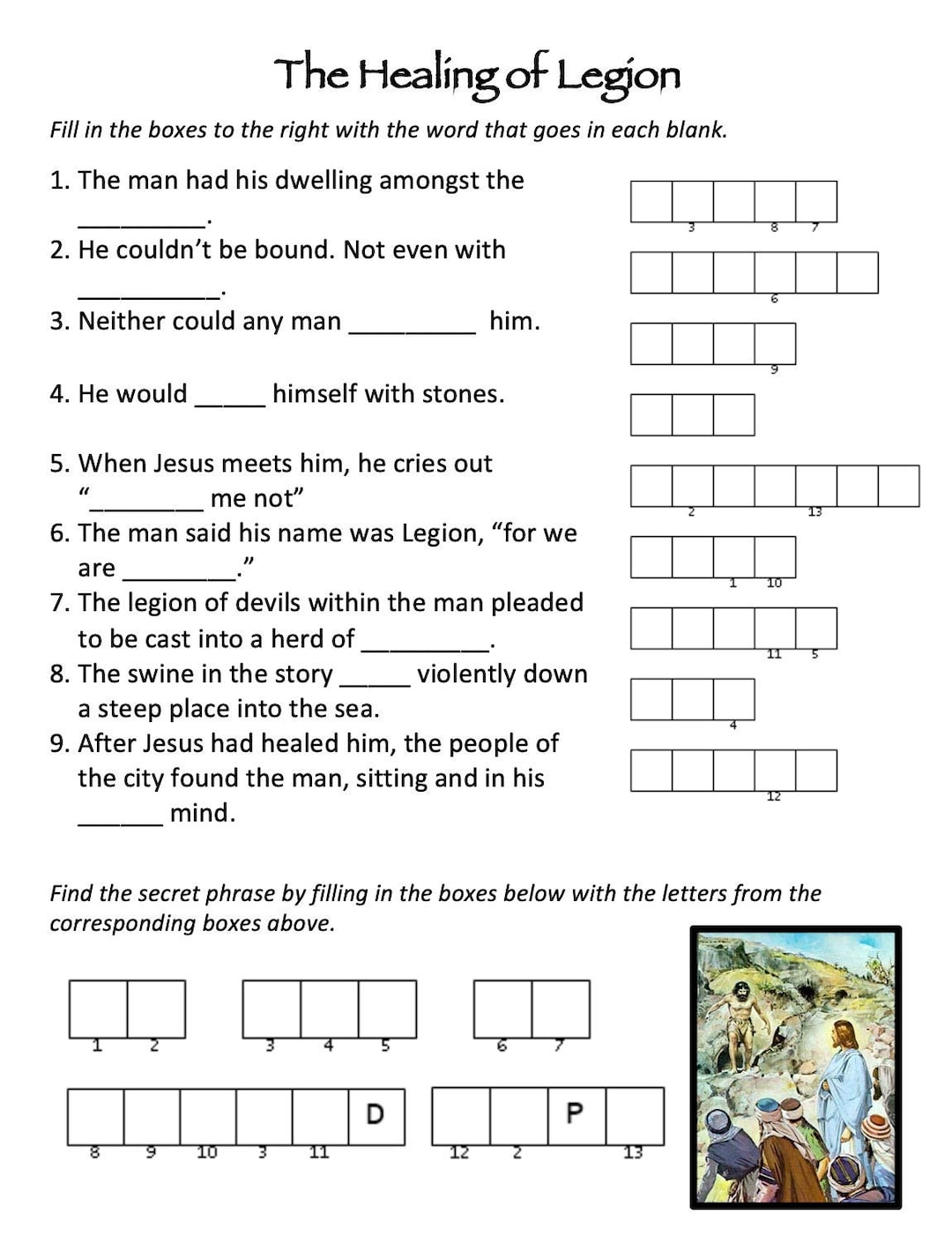 Matthew 9-10, Mark 5, Luke 9 Handouts - Etsy