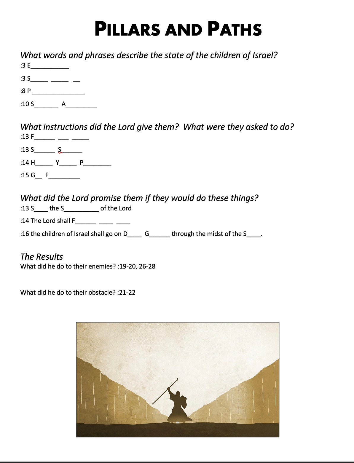 Exodus 14-17 Slides + Handouts - Etsy
