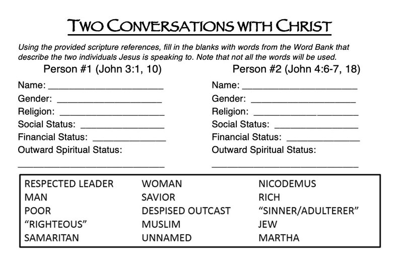 John 2-4 Slides + Handouts - Etsy