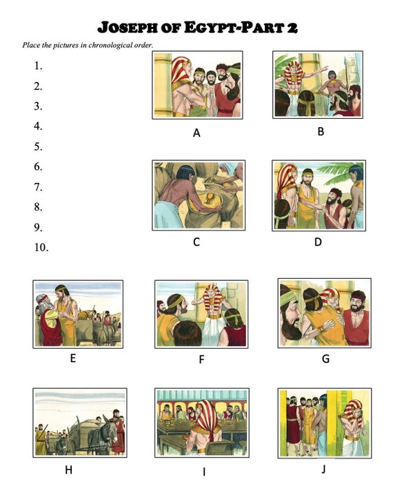 Genesis 42-50 Handouts - Etsy
